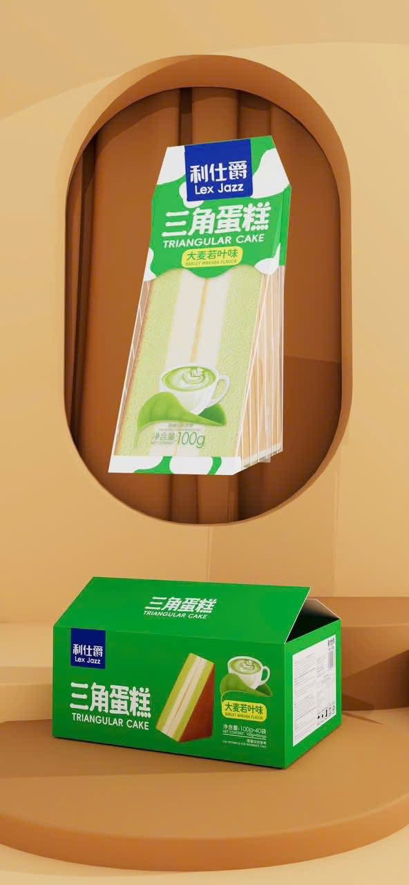 Asijské sladkosti - Lex Jazz Triangular Cake 100g Matcha (Bánh Bông Lan ...