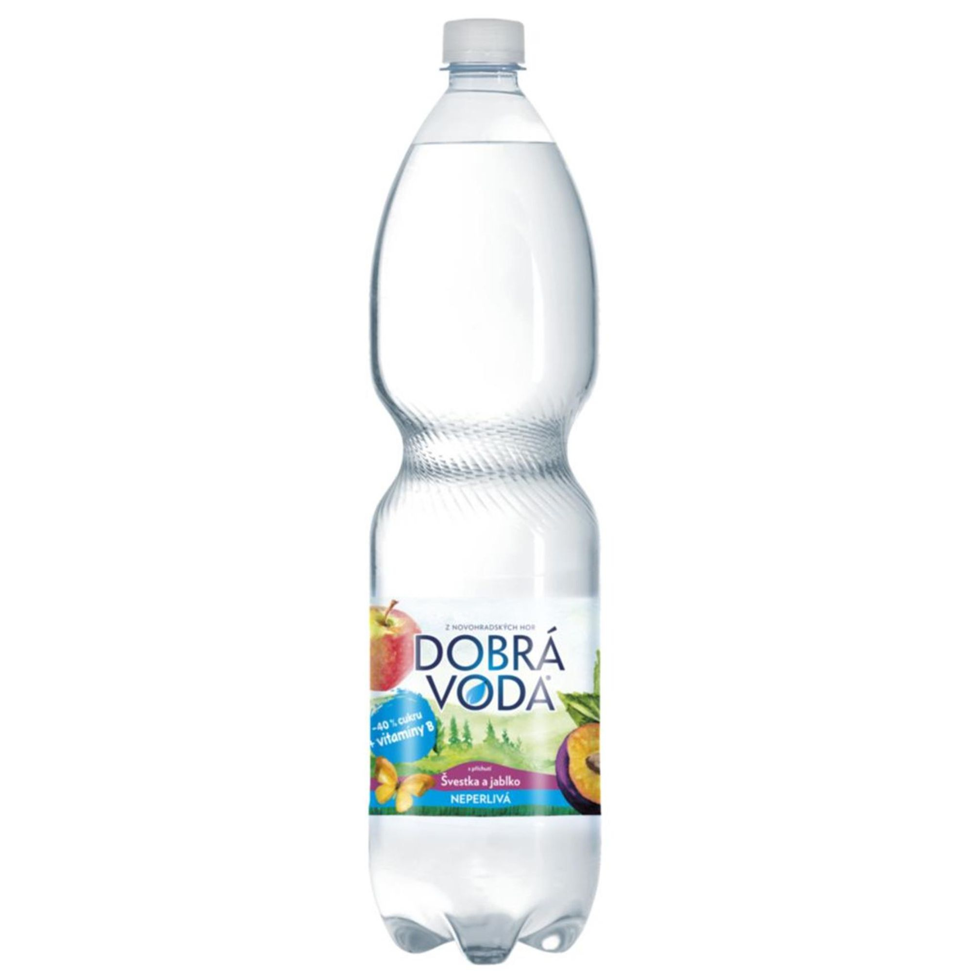 Balená voda - Dobrá voda 1,5l švéstka a jablko neperlivá (6) | Shop